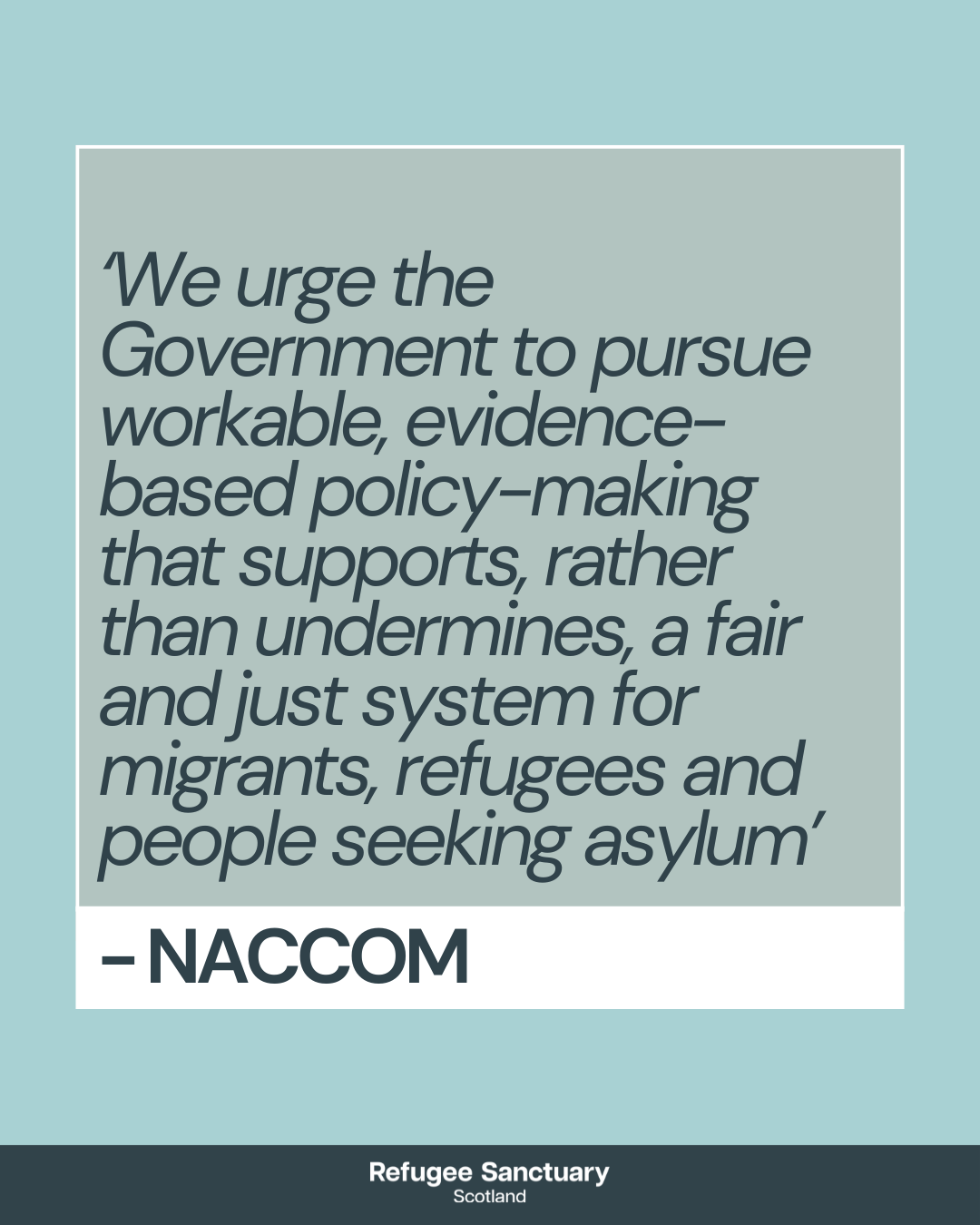 NACCOM Statement - Refugee Sanctuary Scotland